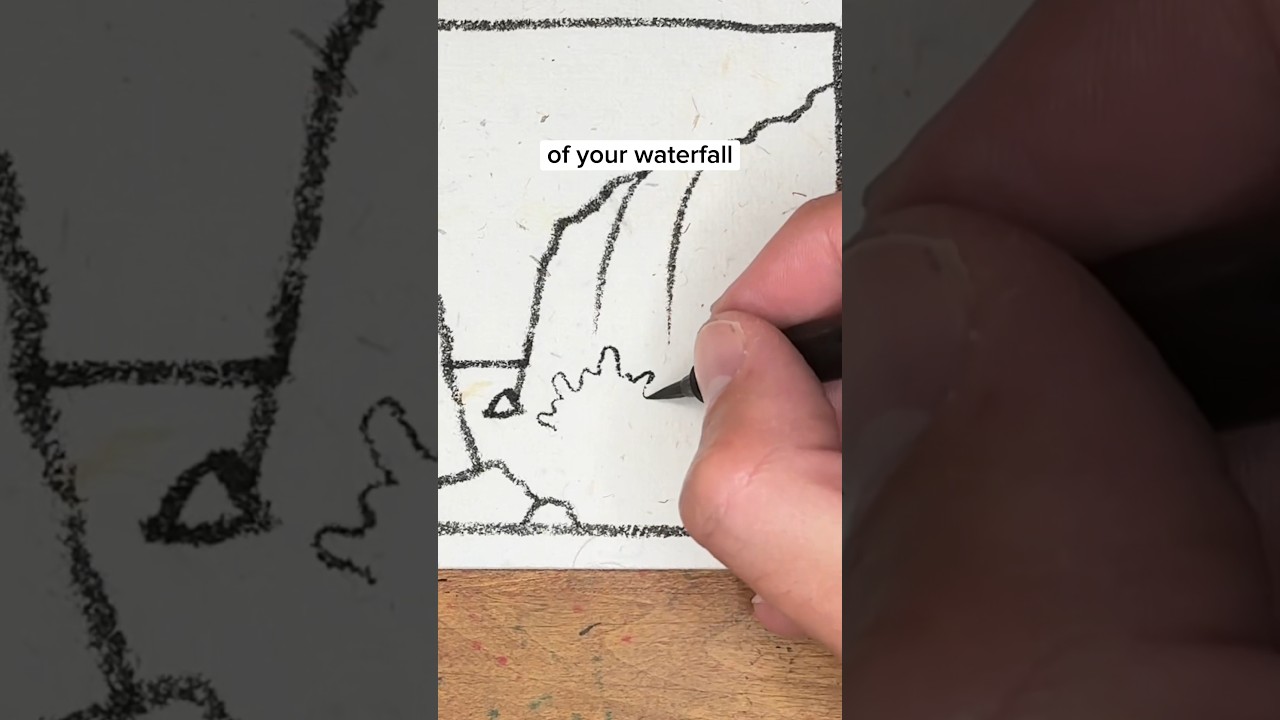 Easiest Waterfall Drawing Tutorial! #howtodraw