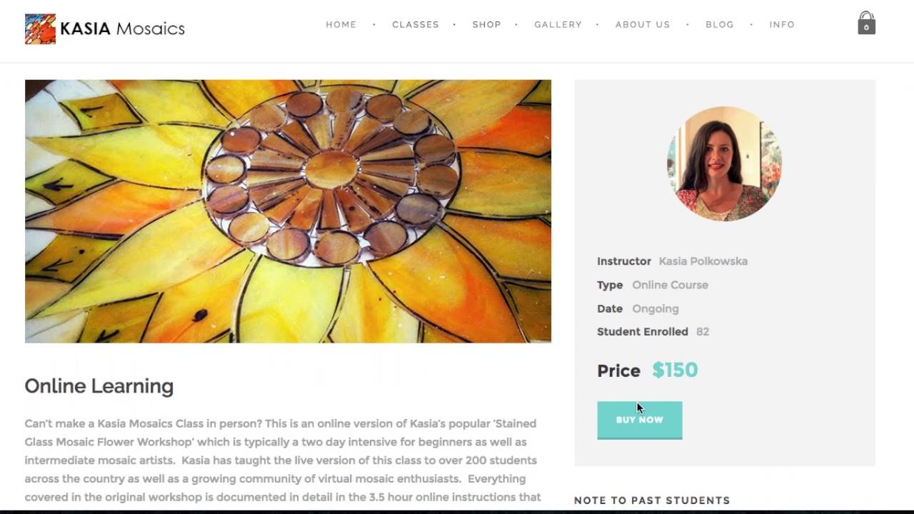 Kasia Mosaics - How To Register for the Online Flower Class