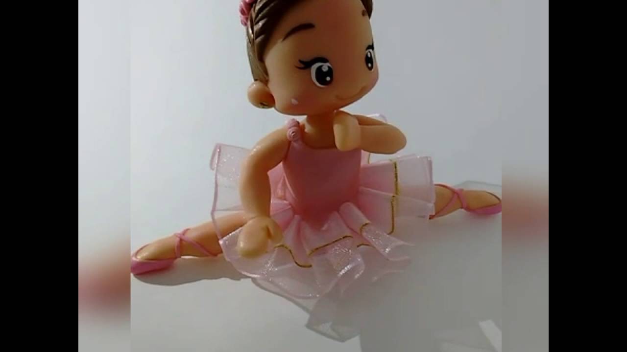 topo de bolo-Bailarina em biscuit