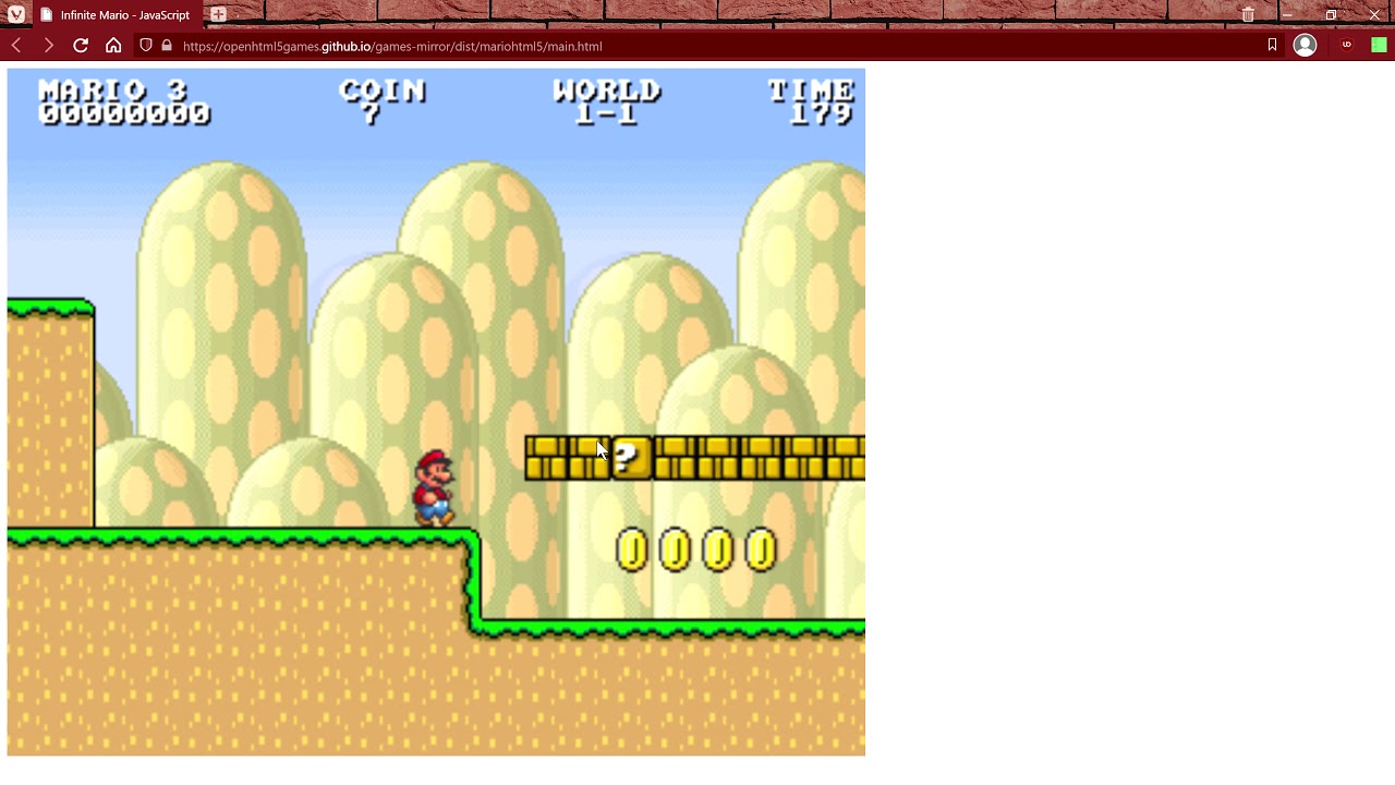 Infinite Super Mario Bros. JavaScript HTML5
