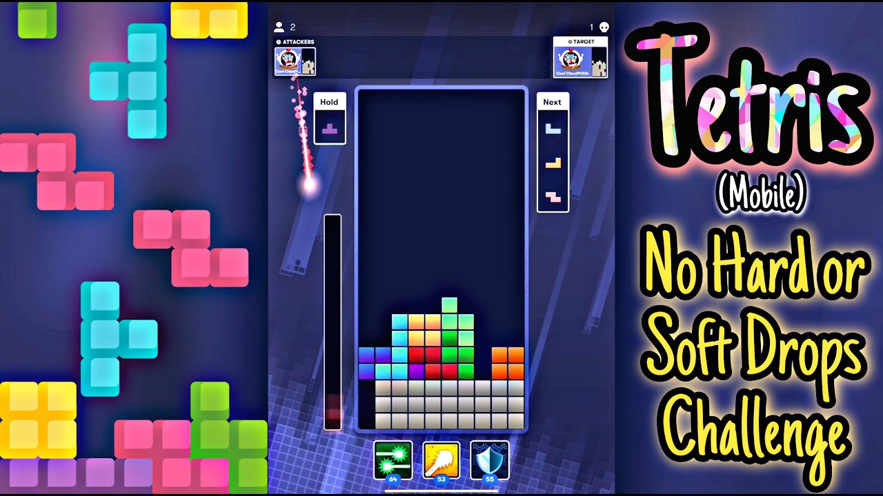 Tetris (Mobile) - No Hard or Soft Drops Challenge