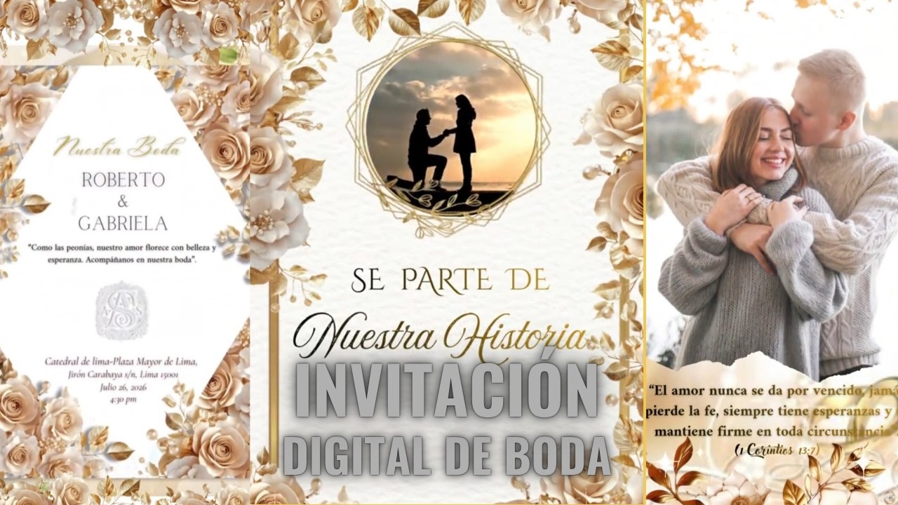 ✨ Hermosa Invitación Digital de Boda Champagne | Elegante y Moderna 🥂💍