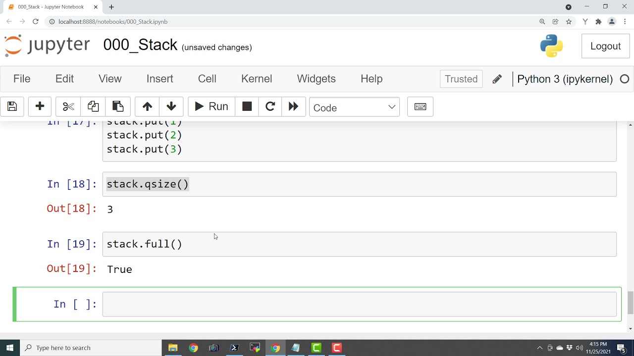 EP03 - Python  Stack - Create stack - Using LIFOQueue
