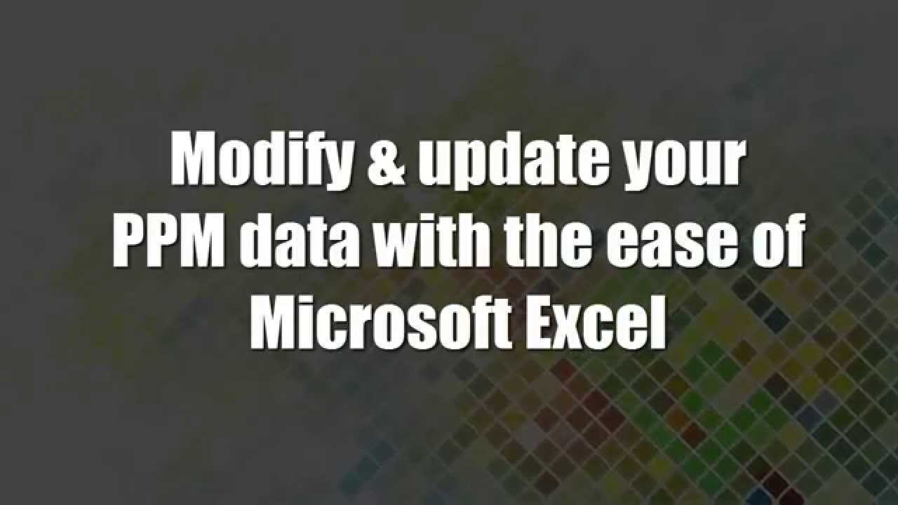 PPM Excel Interface Intro