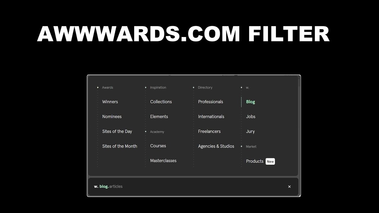 Create Awwwards.com Filter Clone with HTML, CSS, and JavaScript