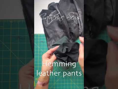 How to hem leather pants #shorts