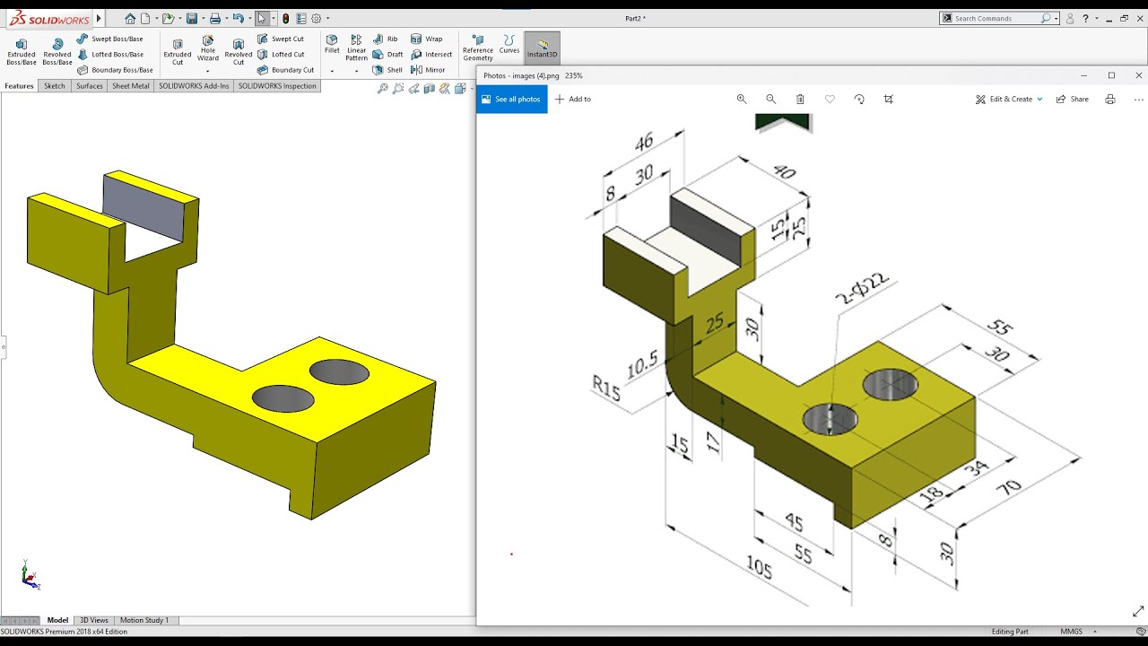 Exercise 8 | Solidworks 2020 tutorial for beginners | Solidworks drawing