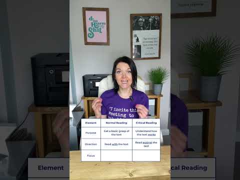 Critical reading and normal reading - what's the difference? #criticalanalysis