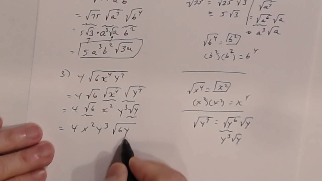 Key Worksheet Simplifying Radical Expressions