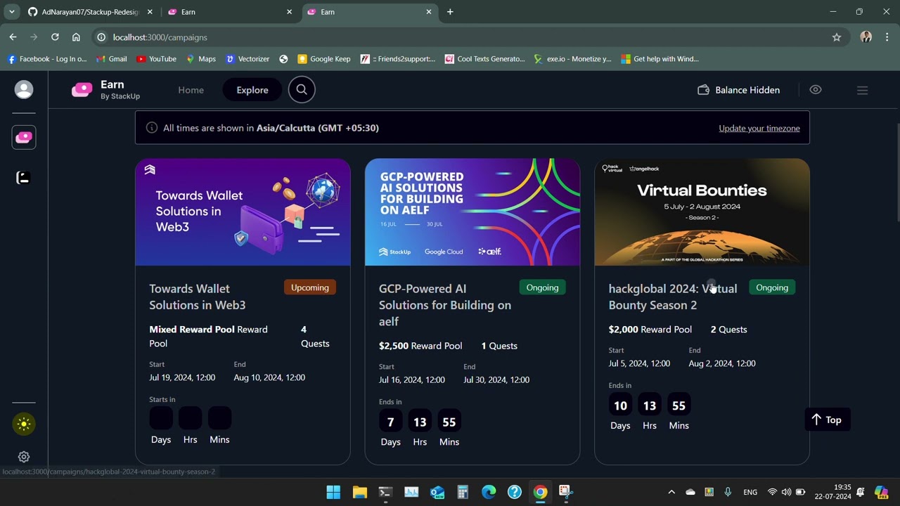 StackUp Learn & Earn Platform Redesign
