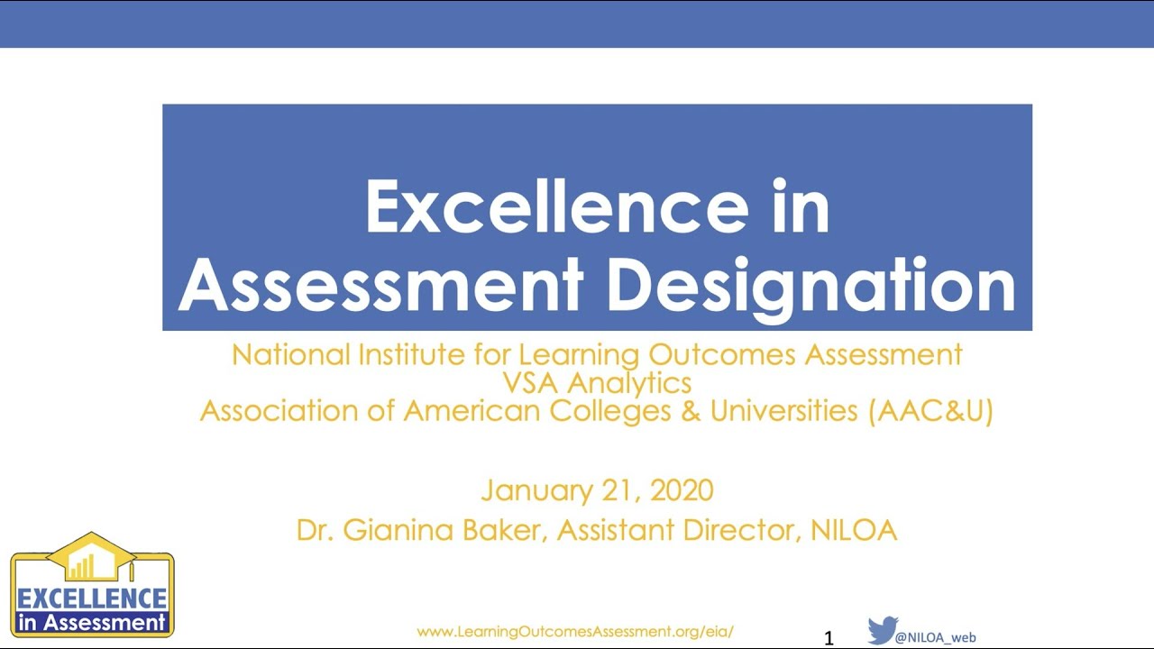 2020 Excellence in Assessment (EIA) Designation