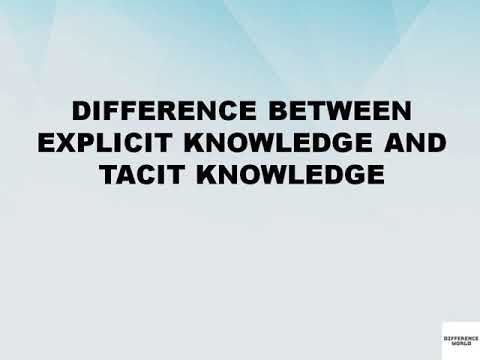 Difference between Explicit Knowledge and Tacit Knowledge || Explicit Knowledge vs Tacit Knowledge