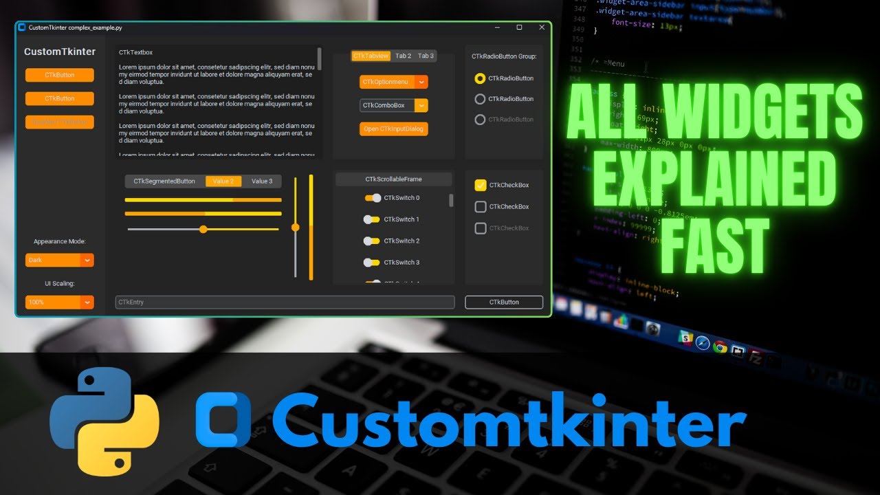 All Customtkinter Widgets Explained FAST [Modern GUI Python Library]