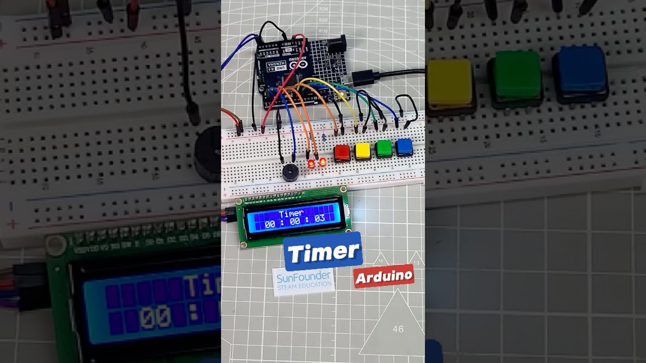 Build an Arduino Countdown Timer with LCD & Buzzer! 🔧⏲ #raspberrypi #robotics
