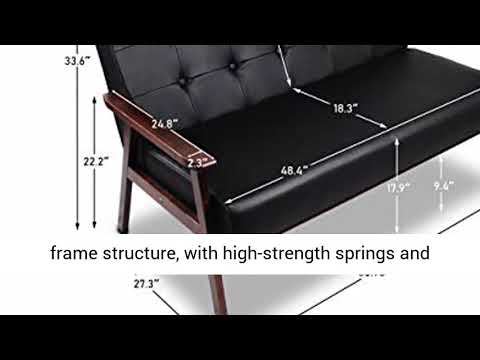 JIASTING Mid Century 1 Loveseat Sofa and 2 Accent Chairs Set Modern Wood Arm Couch and Review