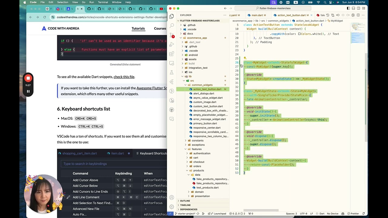 Useful VS Code tips and Github copilot for Flutter -- Learn to Build Apps with Flutter