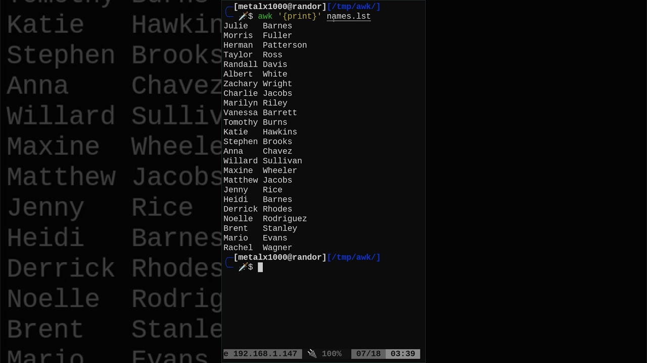 01 AWK Tutorial Short