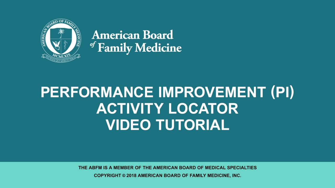 Performance Improvement — Find A Relevant PI Activity