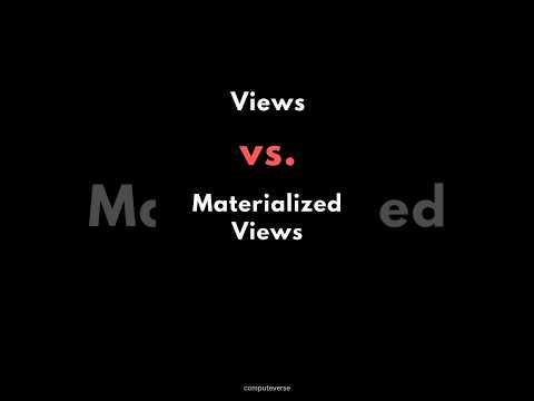 SQL Views vs. Materialized Views Comparison 💻