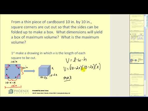Solving Maximum and Minimum Problems Using Calculus – Part 1 of 2 ...