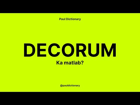 decorum Meaning in Hindi/Urdu | Meaning of decorum | decorum ka matlab? | decorum क्या है?