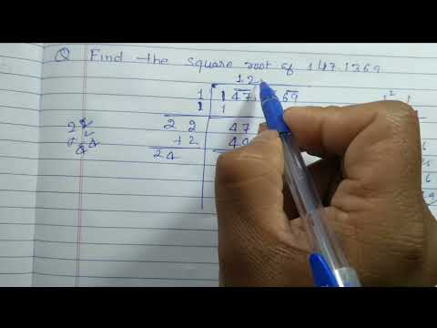 Find. the square root of 147.1369 by division method
