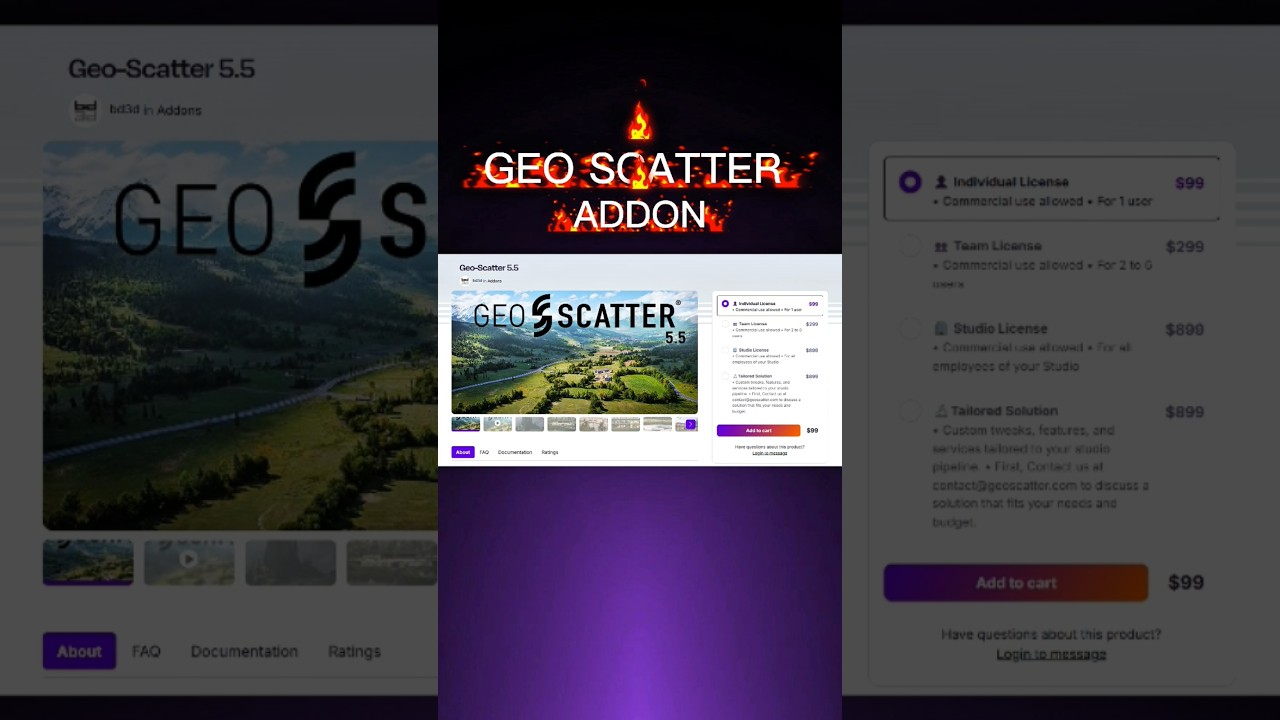 Geo scatter addon free...#freeaddon #blender3d #blendertutorial #geoscatter #plants #blender