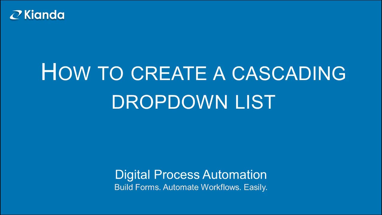 How to Create a Cascading Dropdown List with Kianda