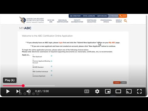 Certification Application Walk-through