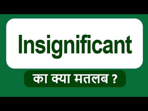 Insignificant Meaning in Hindi | Insignificant Ka Meaning | Word Meaning Lesson