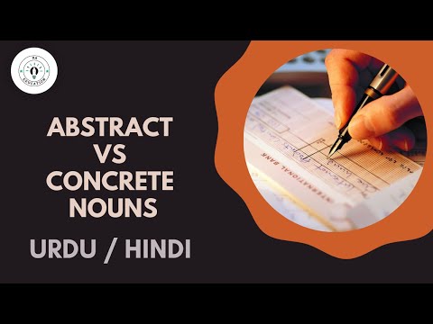 Difference between Concrete and Abstract noun. Animated video. Urdu/Hindi.