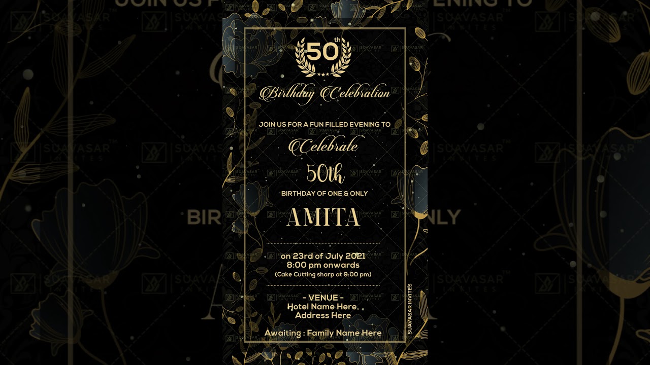 Animated Birthday Party Invitation | Birthday Invitation GIF for WhatsApp || ABG01