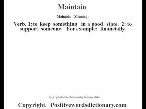 Maintain definition | Maintain meaning