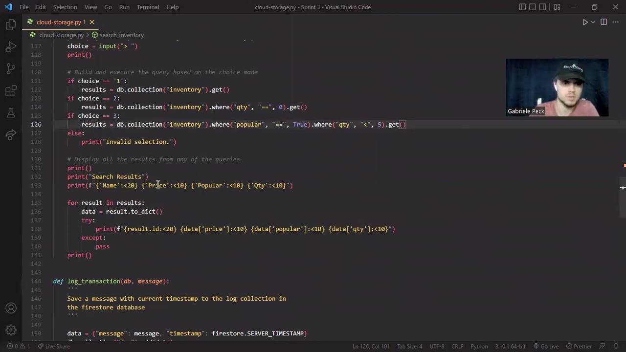 Cloud Database Project with Python and Google Firebase
