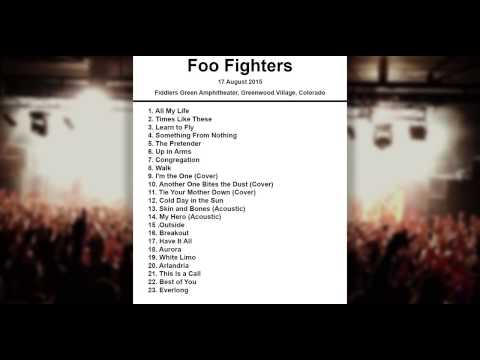 Foo Fighters Setlist - Fiddler's Green Amphitheater - Greenwood Village - 16 August 2015