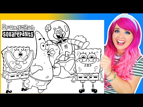 Coloring Spongebob, Patrick & Sandy Coloring Pages | SpongeBob SquarePants Coloring Videos