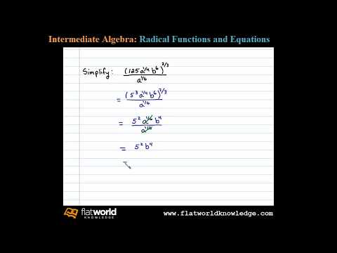 Simplify an Expression with Rational Exponents - Algebra fwk IA 05-0502