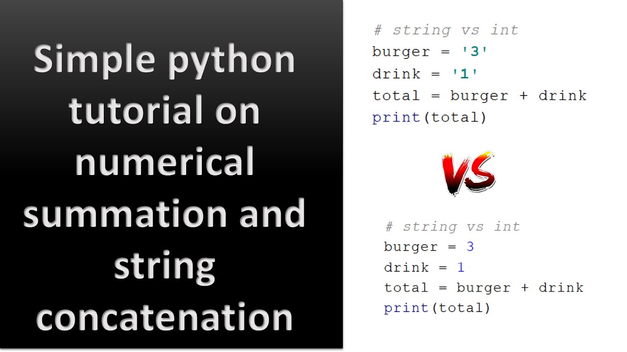 Tutorial Python variable summation and concatenation #python #concatenation #summation #variable