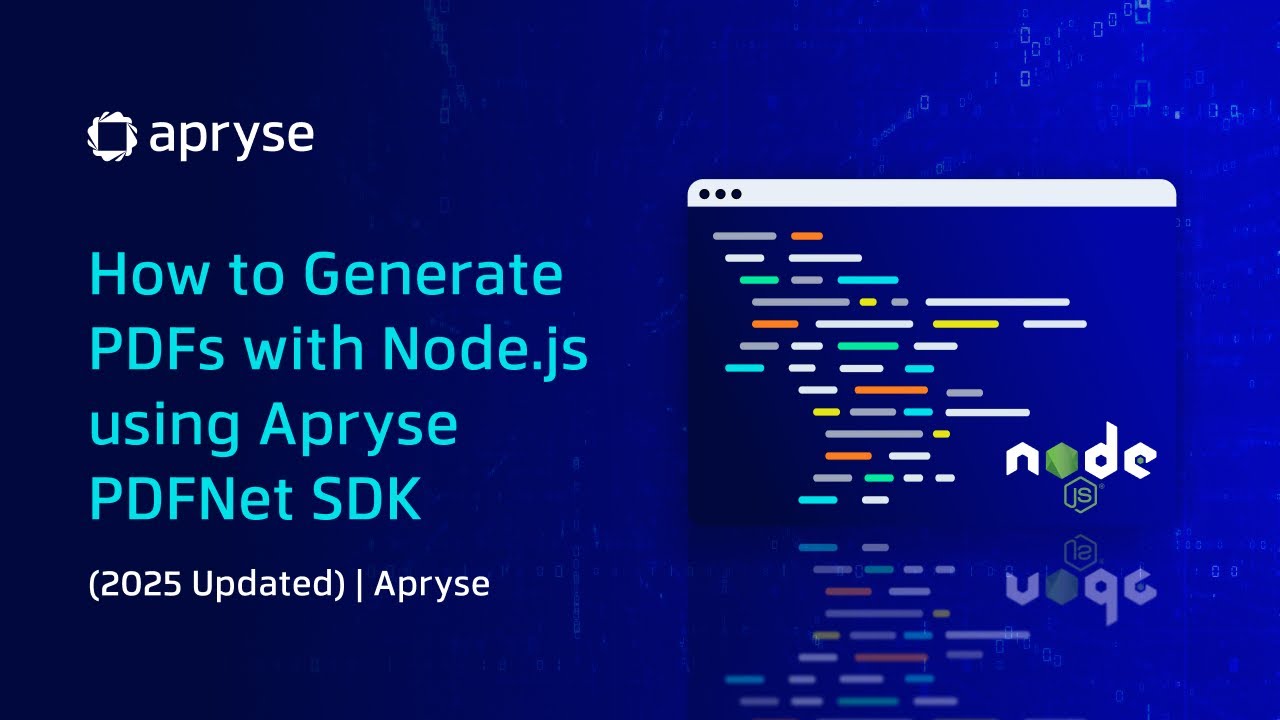 How to Generate PDFs with Node.js using Apryse PDFNet SDK (2025 Updated) | Apryse