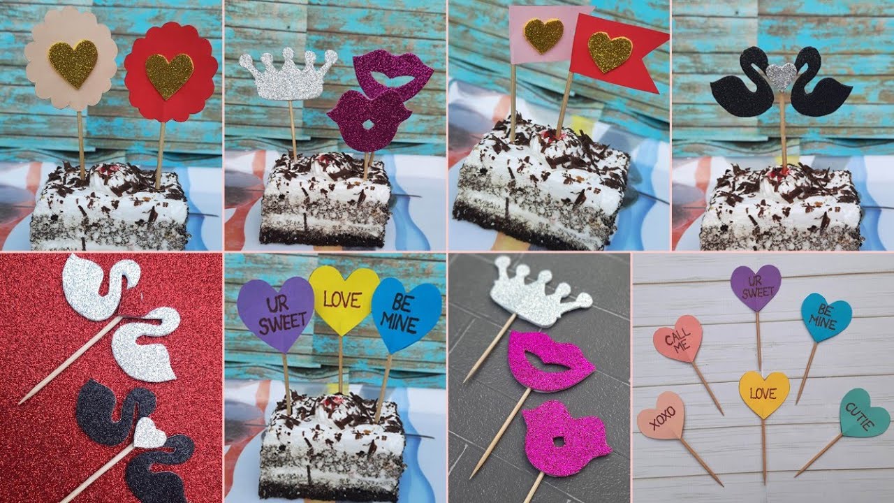 DIY 5 Easy Handmade Cake Toppers Idea !! How To Make Cake Topper At Home !! Unique Cake Topper