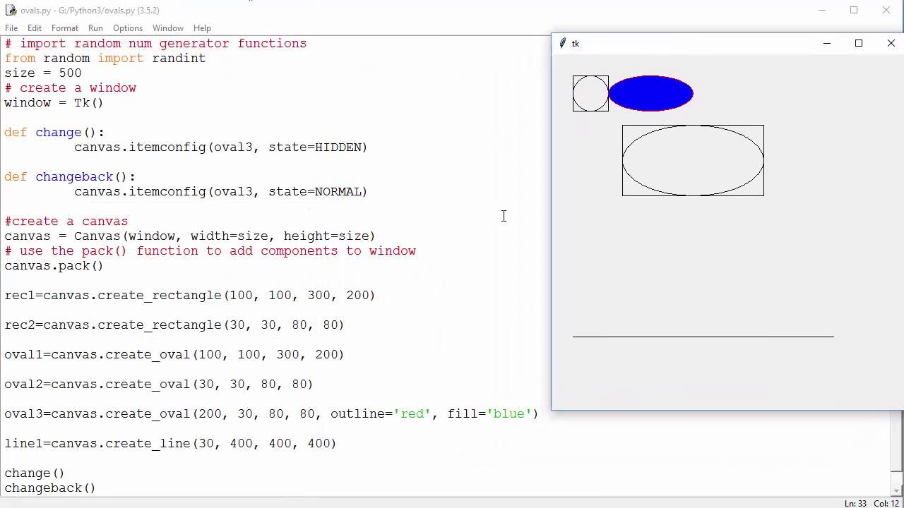 Beginner Programming: Working with the canvas using Python