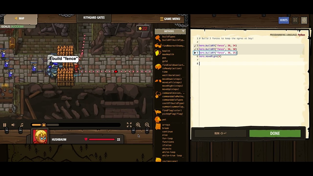 CodeCombat Kithgard Gates | Python