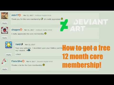 How to get a free 12-month core membership on DeviantART!