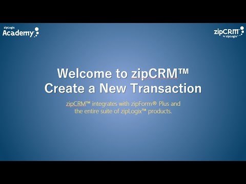 zipCRM®: Create a New Transaction