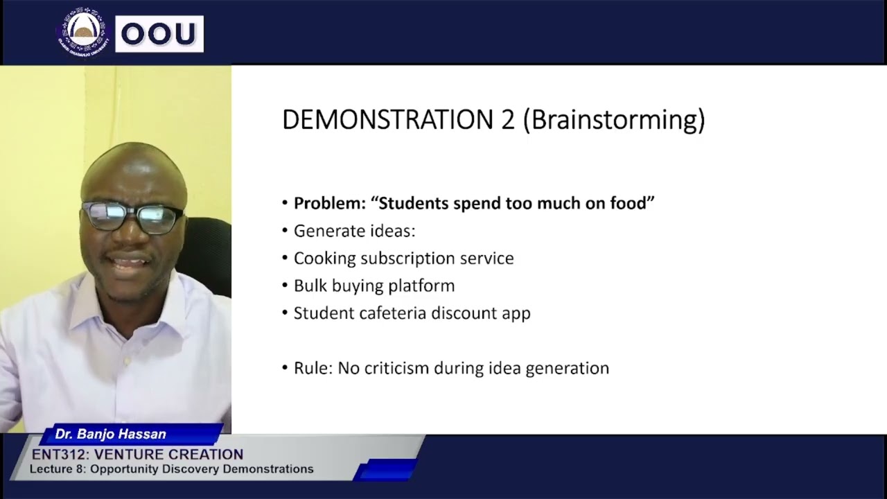 ENT312 LECTURE 8: Opportunity Discovery Demonstration