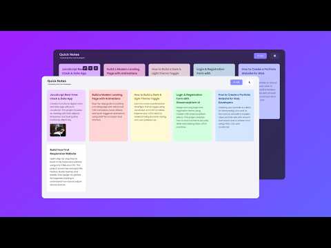 How to Build a Quick Taking Notes | Using HTML, CSS & JavaScripts | tutorial