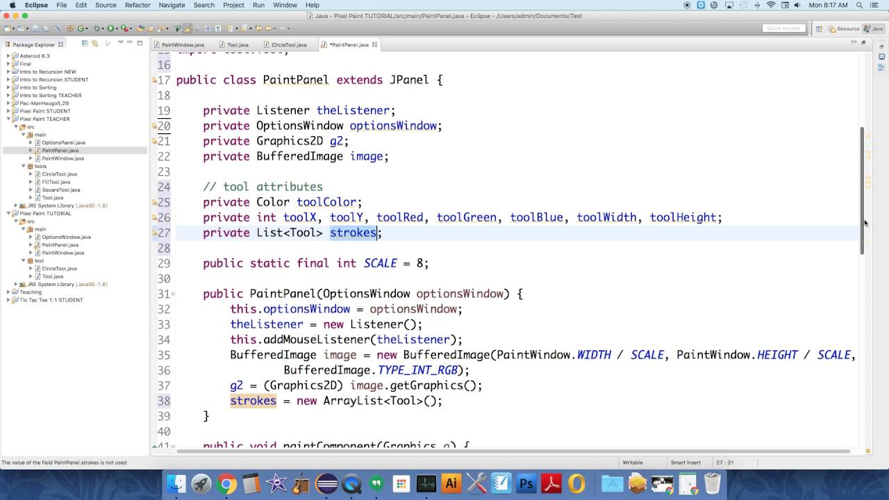 Java Pixel Paint  12 Tool ArrayList