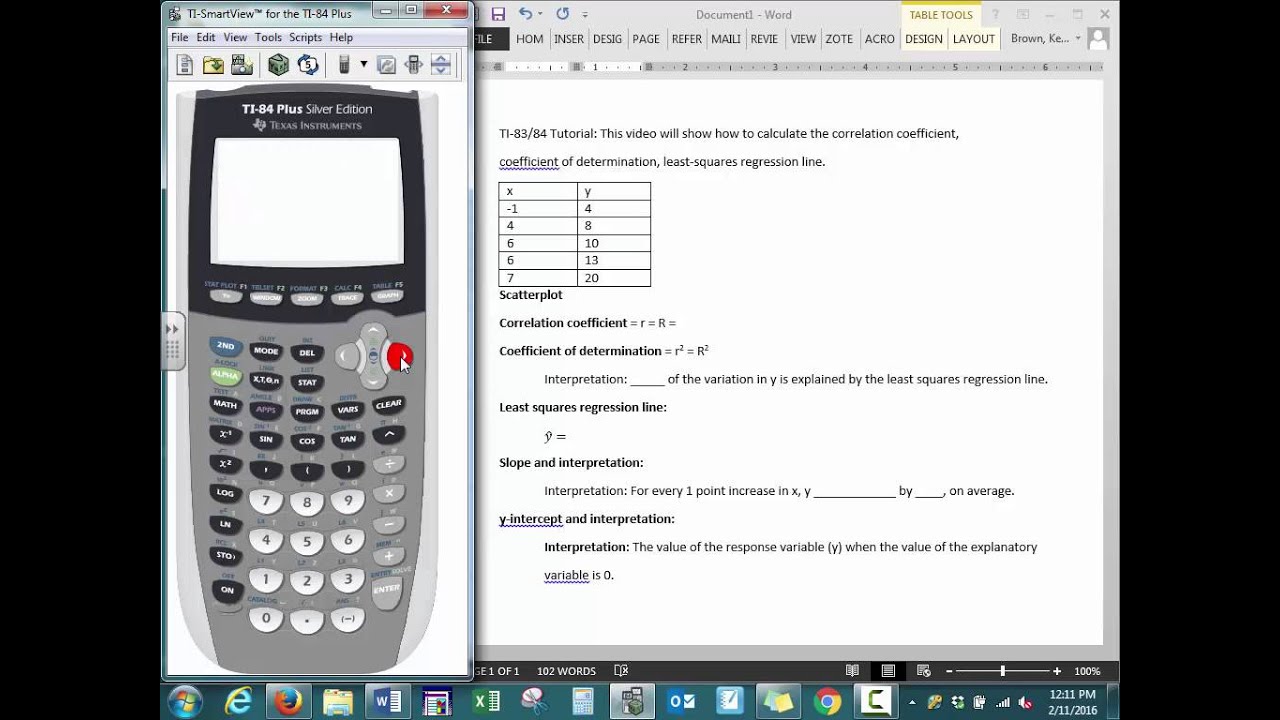 TI-83/84 Tutorial: Linear Regression and Scatterplots