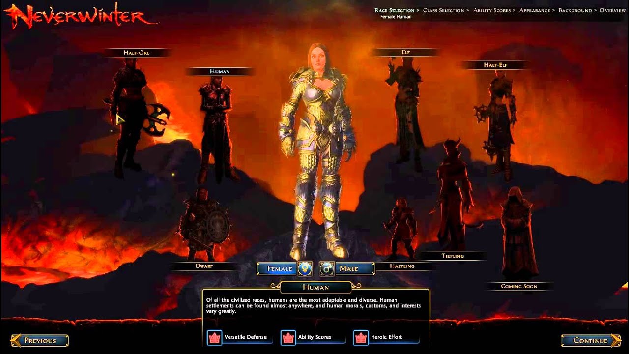 Dungeon & Dragons Neverwinter - Character Creator