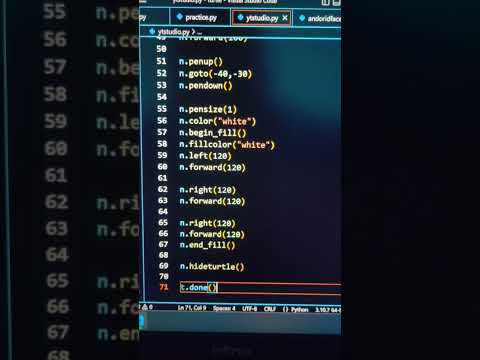 YT Studio logo using turtle in Python - VS code #shorts #python
